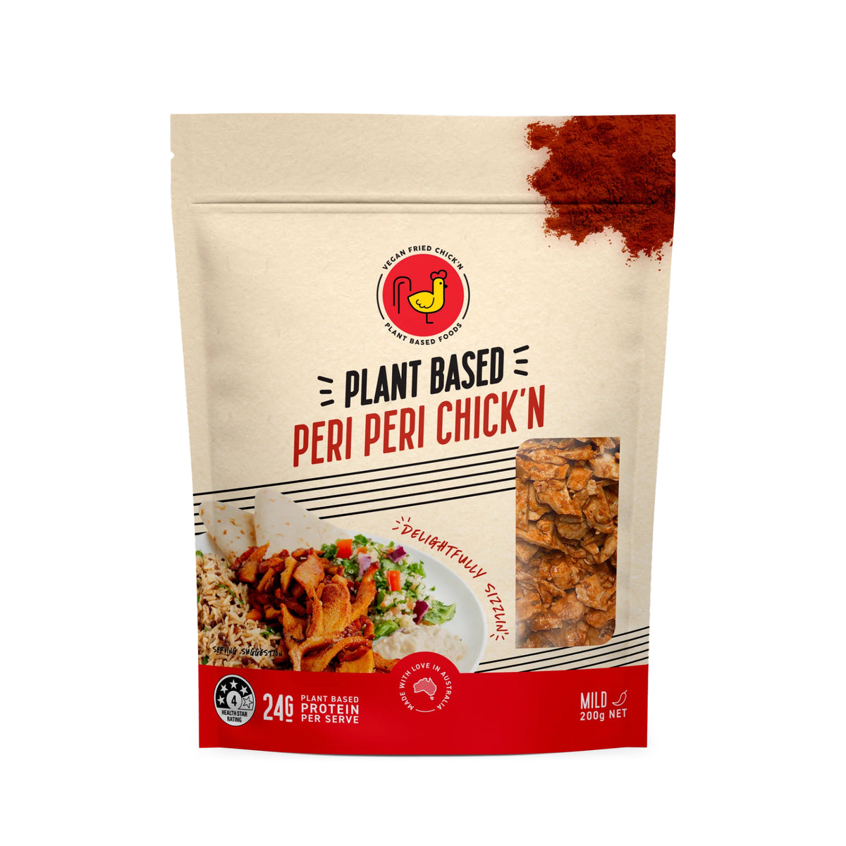 Vegan Fried Chick'n - Peri Peri Chick'n RETAIL CARTON - 12 x 200g – The ...